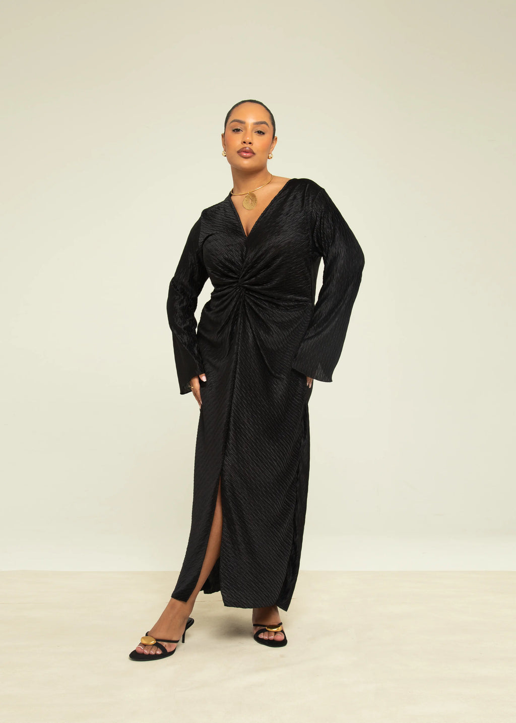 Curve Chevron Pleat Twist Front Midaxi Dress – Fashion//SZN